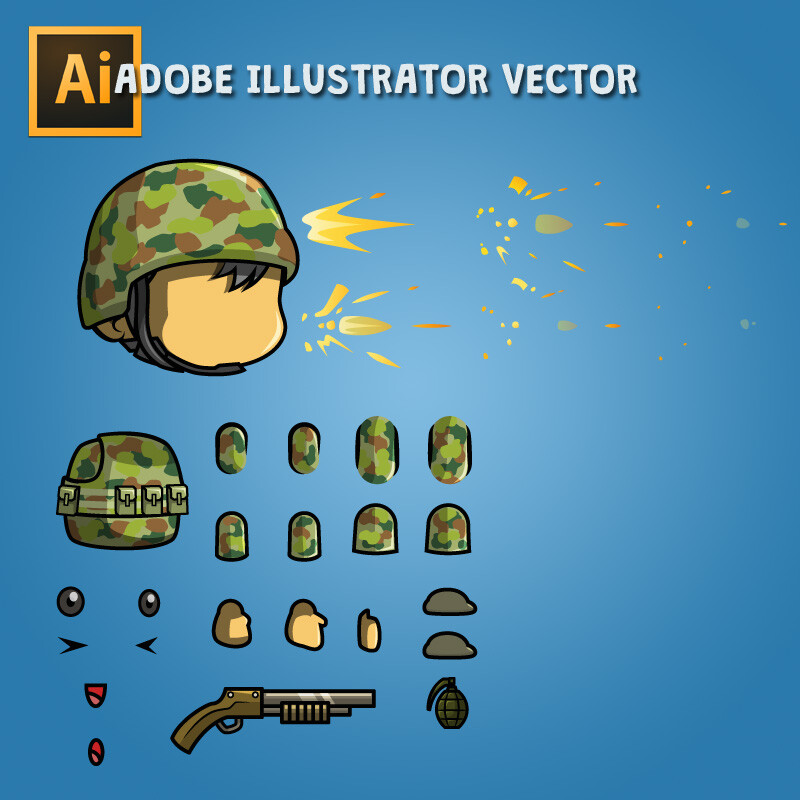 ArtStation - Tiny Australian Soldier 2D Character Sprite | Game Assets
