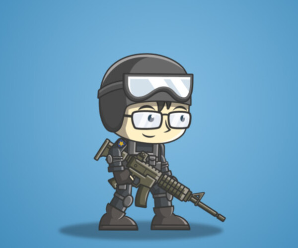 ArtStation - Tom The Police 2D Character Sprite | Game Assets