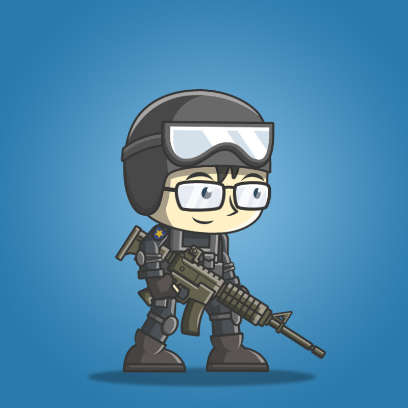 TokeGameArt - Christopher The Police 2D Character Sprite