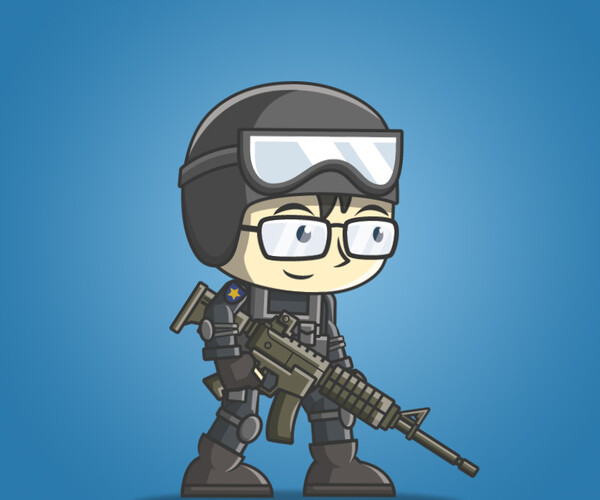 ArtStation - Christopher The Police 2D Character Sprite | Game Assets