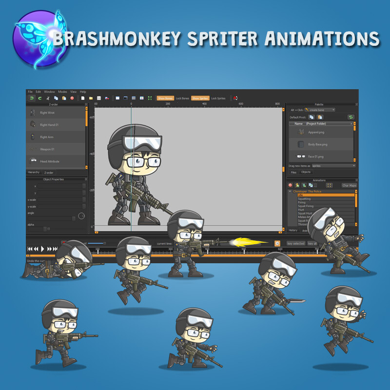 ArtStation - Christopher The Police 2D Character Sprite | Game Assets