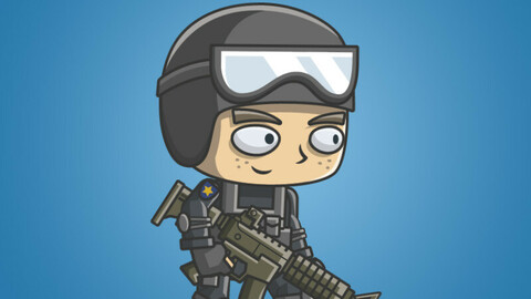 ArtStation - Tom The Police 2D Character Sprite | Game Assets