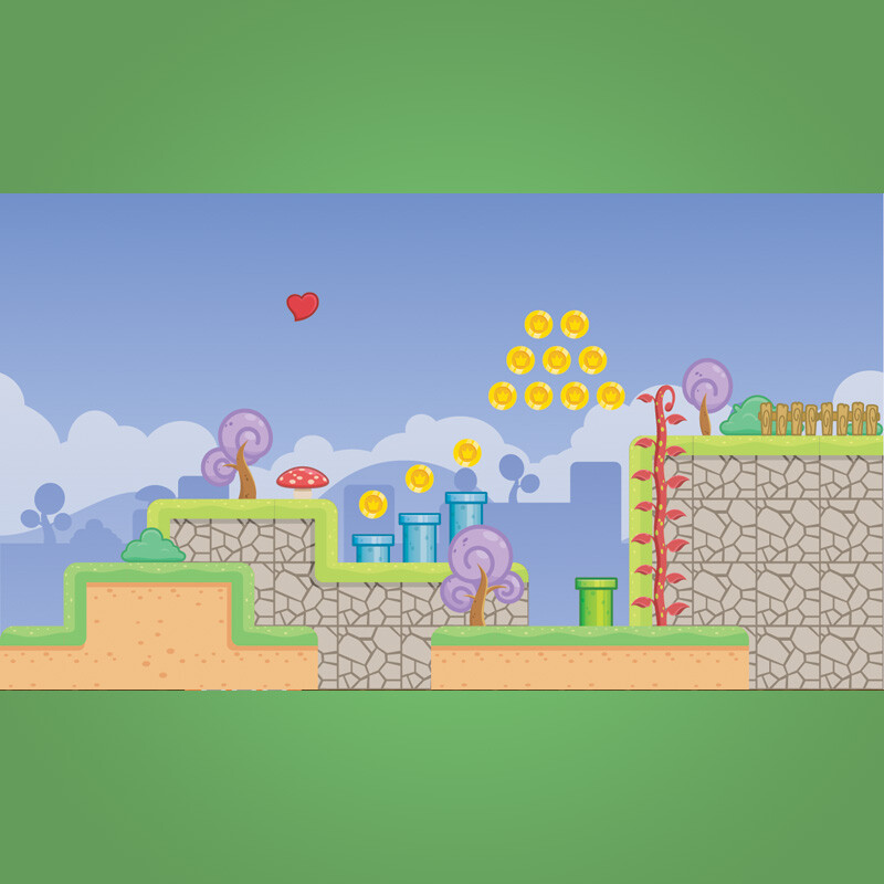 TokeGameArt - Fantasy Village 2D Side scroller Game Tileset
