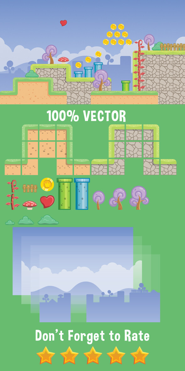 TokeGameArt - Fantasy Village 2D Side scroller Game Tileset