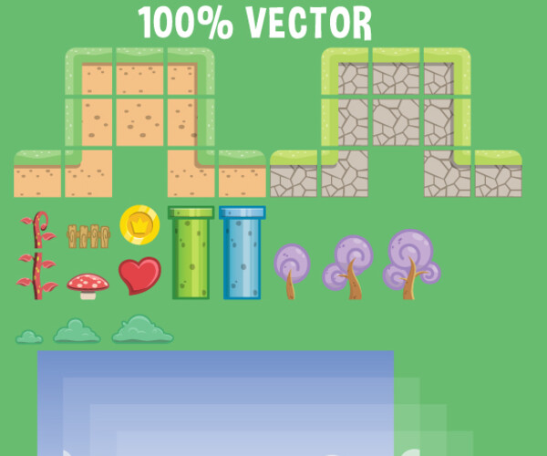 ArtStation - Fantasy Village 2D Side scroller Game Tileset | Game Assets