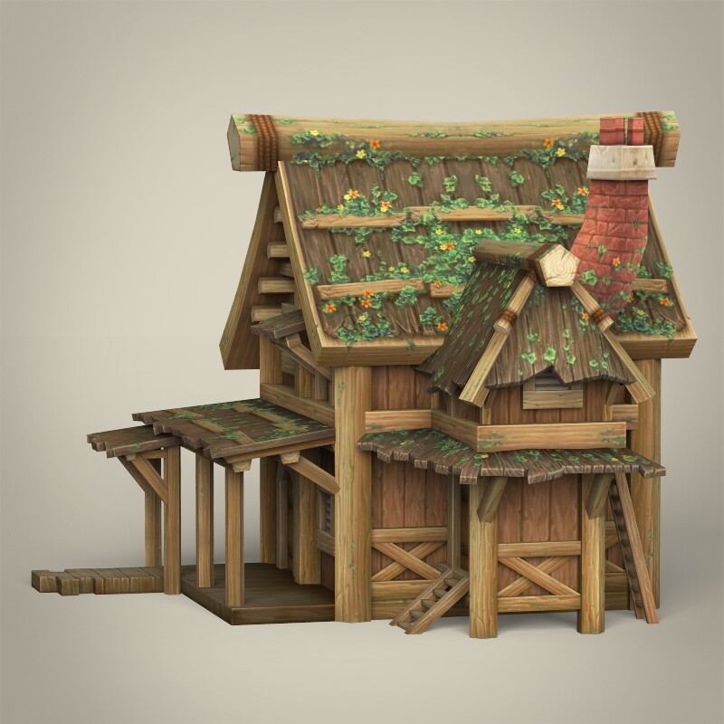 ArtStation - Game Ready Wooden House | Game Assets