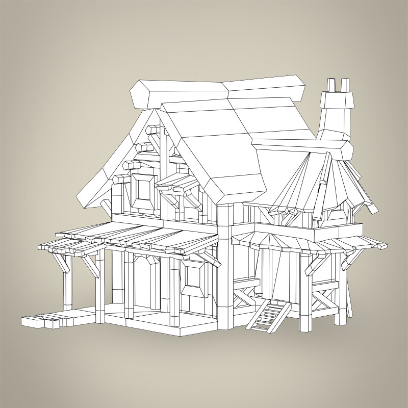 ArtStation - Game Ready Wooden House | Game Assets
