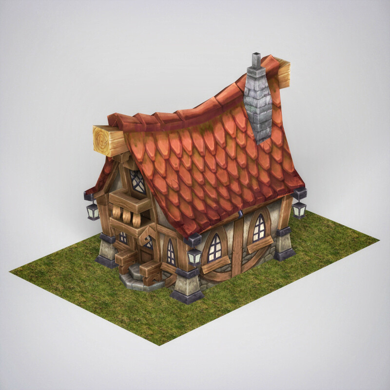 ArtStation - Fantasy Wooden Home | Game Assets