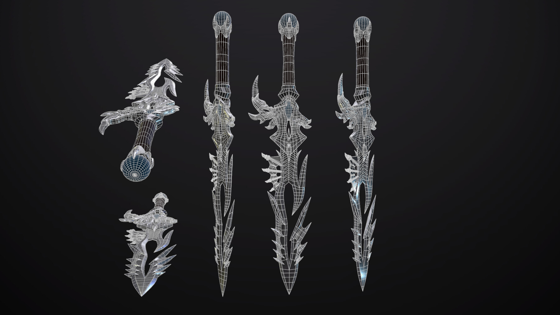 ArtStation - Low-Poly 3D Model - Dagger Angel Slayer | Game Assets