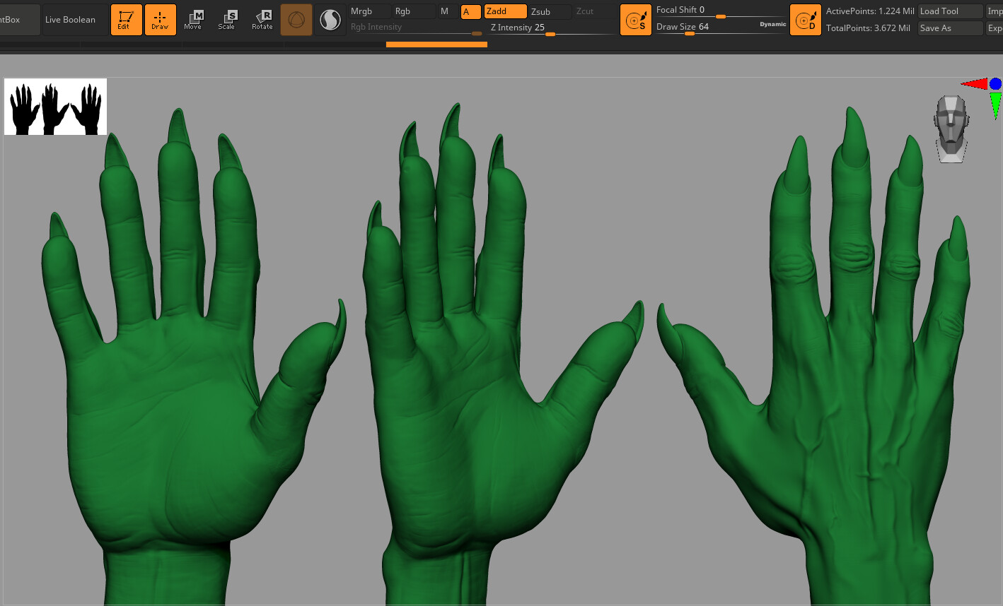 ArtStation - Hand Demon BaseMesh | Resources