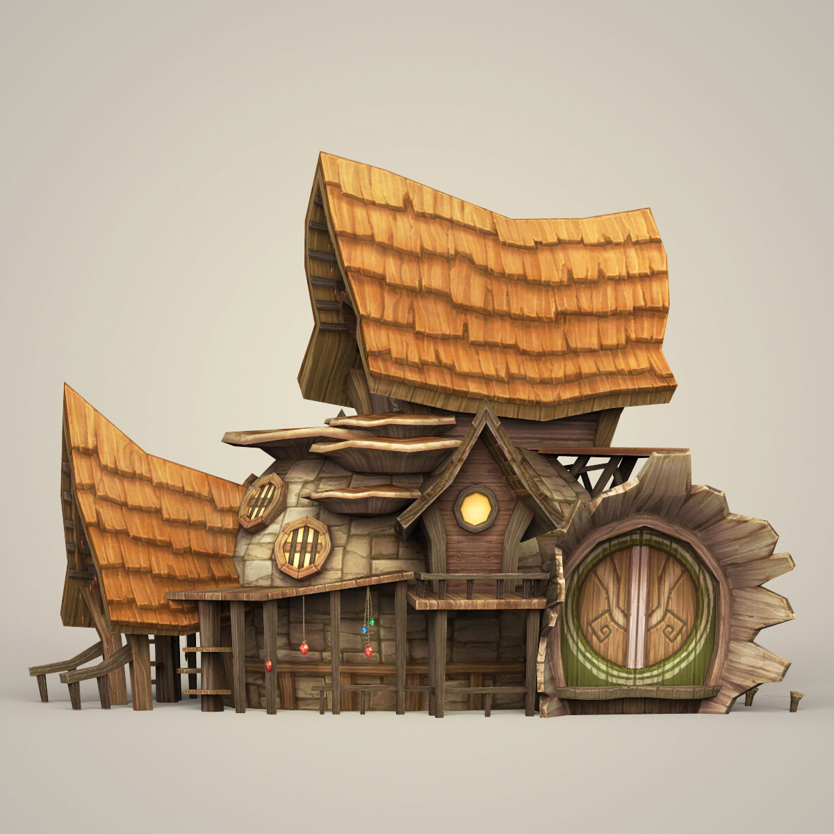 ArtStation - Game Ready Fantasy Wooden Hut | Game Assets