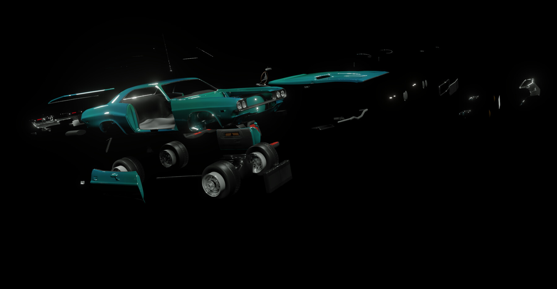 ArtStation - Modular Muscle Car (OBJ / Blend) | Game Assets