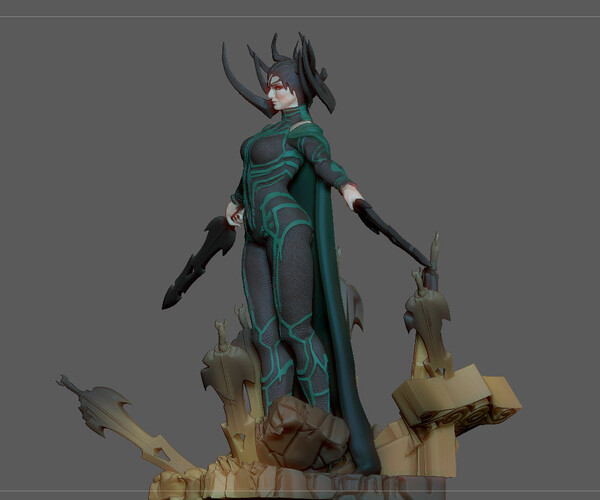 ArtStation - HELA THOR RAGNAROK MCU MARVEL STATUE FIGURINE 3D PRINT ...