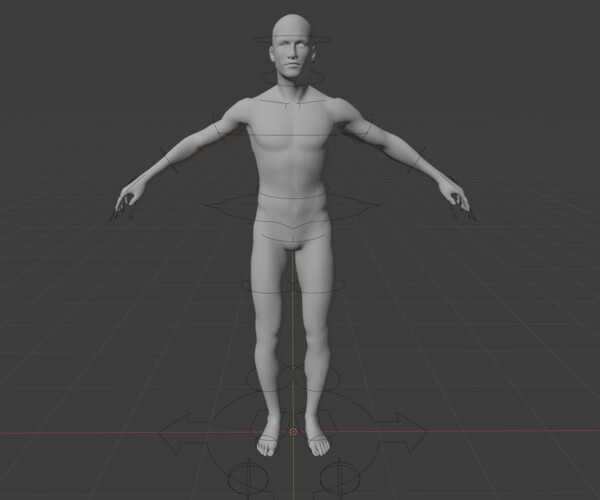 ArtStation - Male Base Mesh Rigged 7.4k faces (OBJ DAE FBX X3D BLEND) | Resources