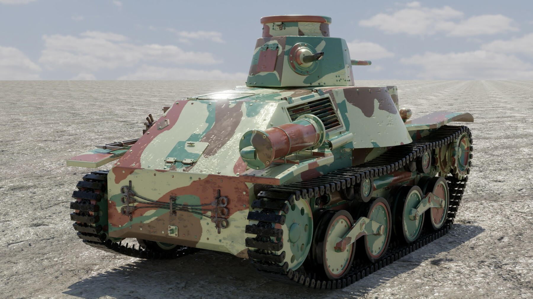 ArtStation - Type-95 Ha-Go Japanese World War 2 Light Tank | Resources