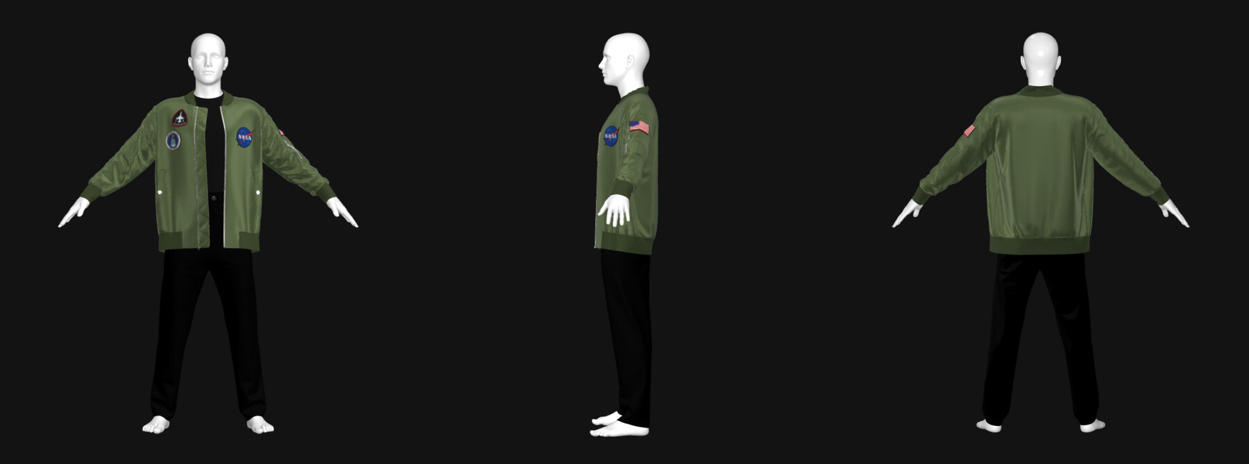 ArtStation - Men's MA-1 Flight Jacket Outfit | Game Assets