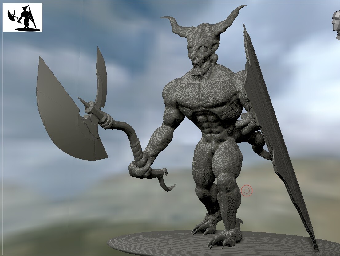 ArtStation - Monster with shield and axe | Resources
