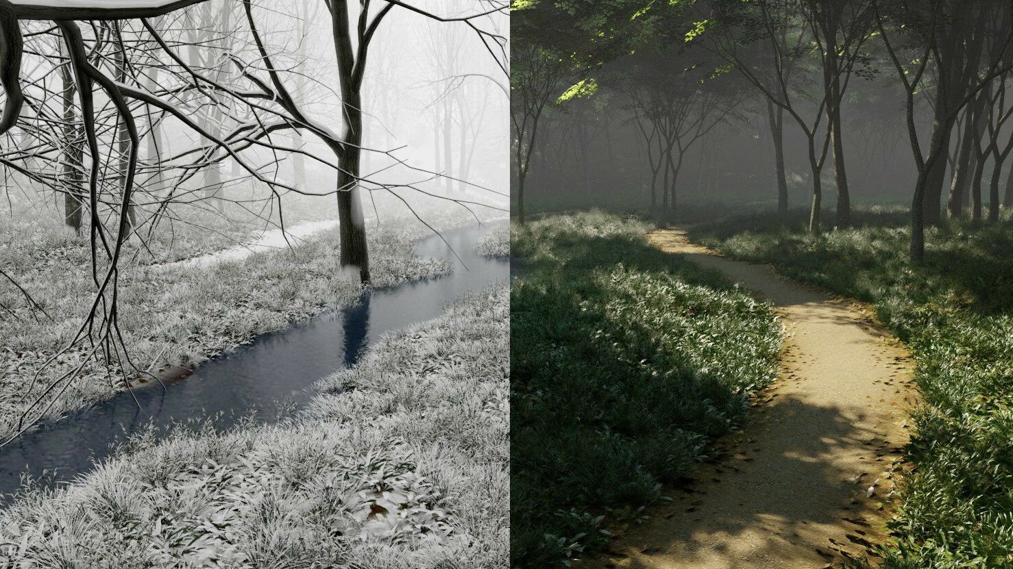 ArtStation - Forest by season in Blender | Resources
