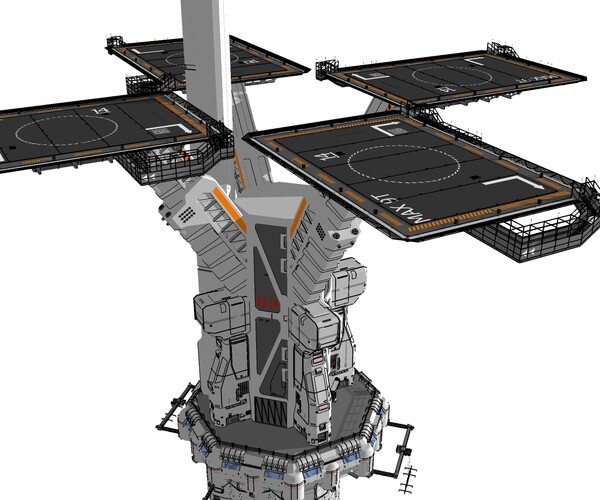 ArtStation - sci-fi landing platform 3 | Resources