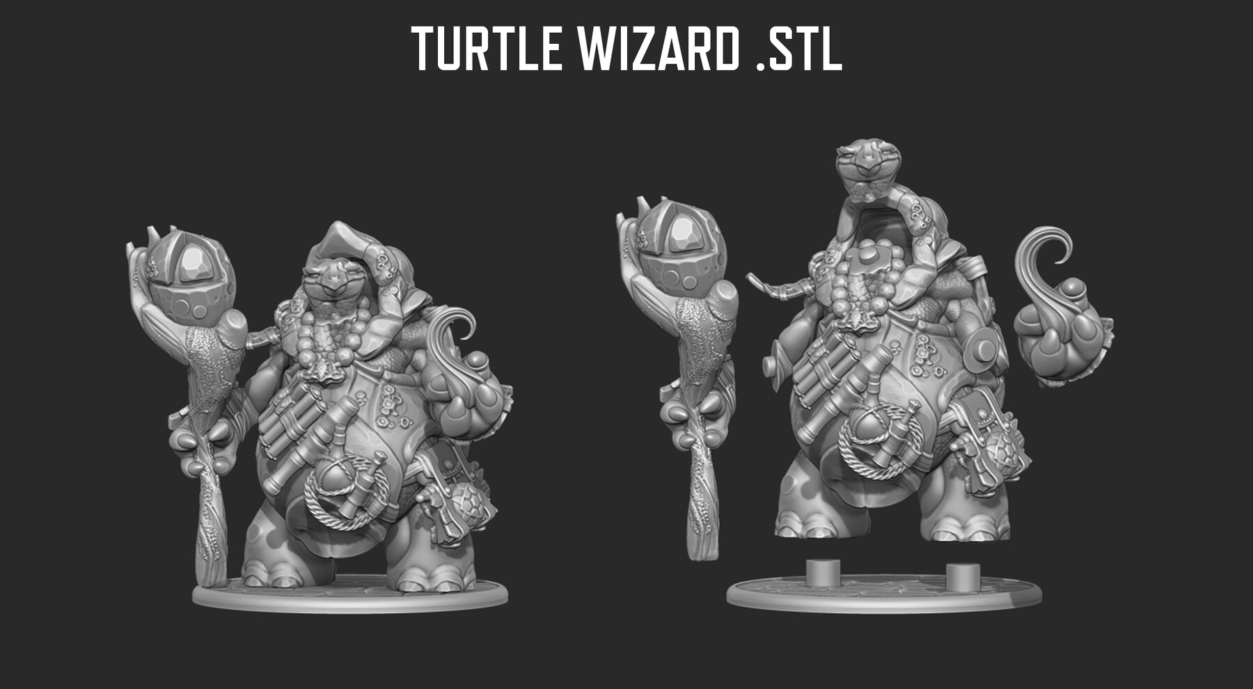 ArtStation - Turtle Wizard Printable .STL | Resources