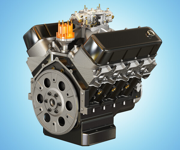 ArtStation - CNC-Motorsports Engine - V8 Muscle Cars Engine Low-poly ...