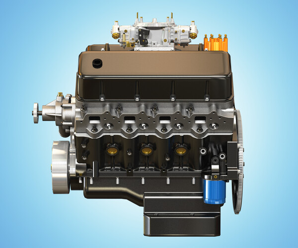 ArtStation - CNC-Motorsports Engine - V8 Muscle Cars Engine Low-poly ...