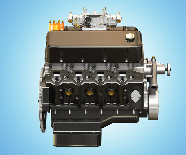 ArtStation - CNC-Motorsports Engine - V8 Muscle Cars Engine Low-poly ...