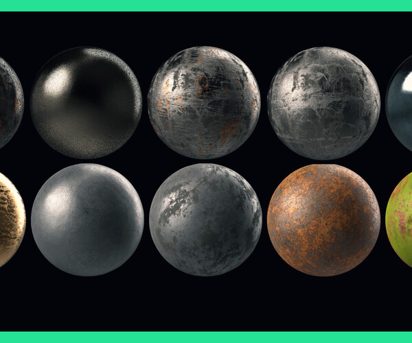 ArtStation - 10 Metal Metallic Steel Seamless PBR Texture Pack Material ...