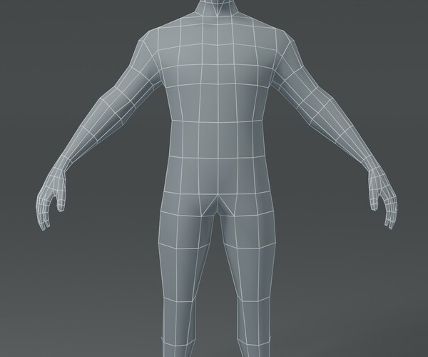 ArtStation - Male Body Base Mesh 3D Model 1000 Polygons | Game Assets