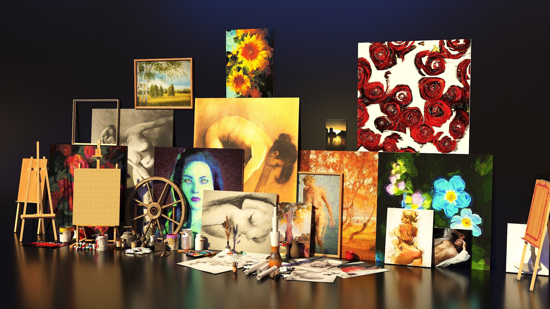 ArtStation - Artist Studio Set 190 | Resources