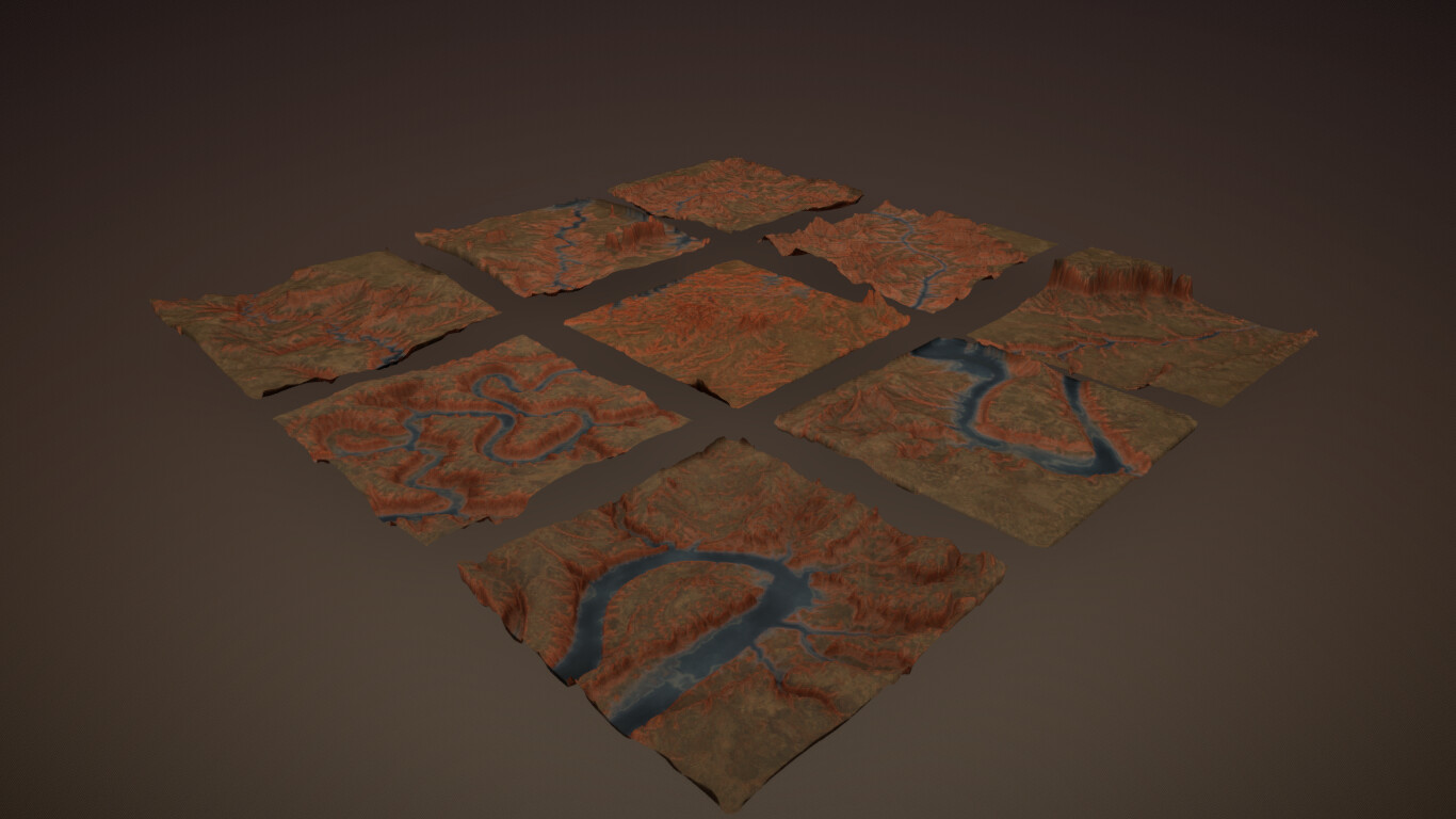 ArtStation - Red Canyon Landscapes / Terrain | Game Assets