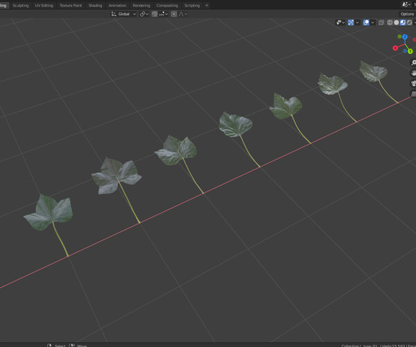 ArtStation - ivy leaves 3D model | Resources