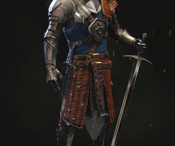 ArtStation - 3D Medieval Knight with Armor and Fur | Game Assets