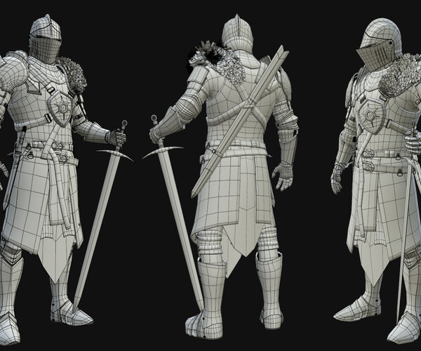ArtStation - 3D Medieval Knight with Armor and Fur | Game Assets