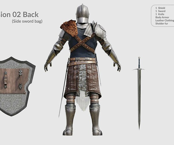 ArtStation - 3D Medieval Knight with Armor and Fur | Game Assets