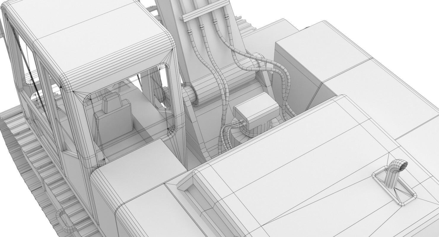 ArtStation - Excavator 1 Untextured | Game Assets