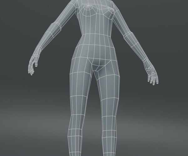 ArtStation - Female Body Base Mesh 3D Model 1000 Polygons | Game Assets