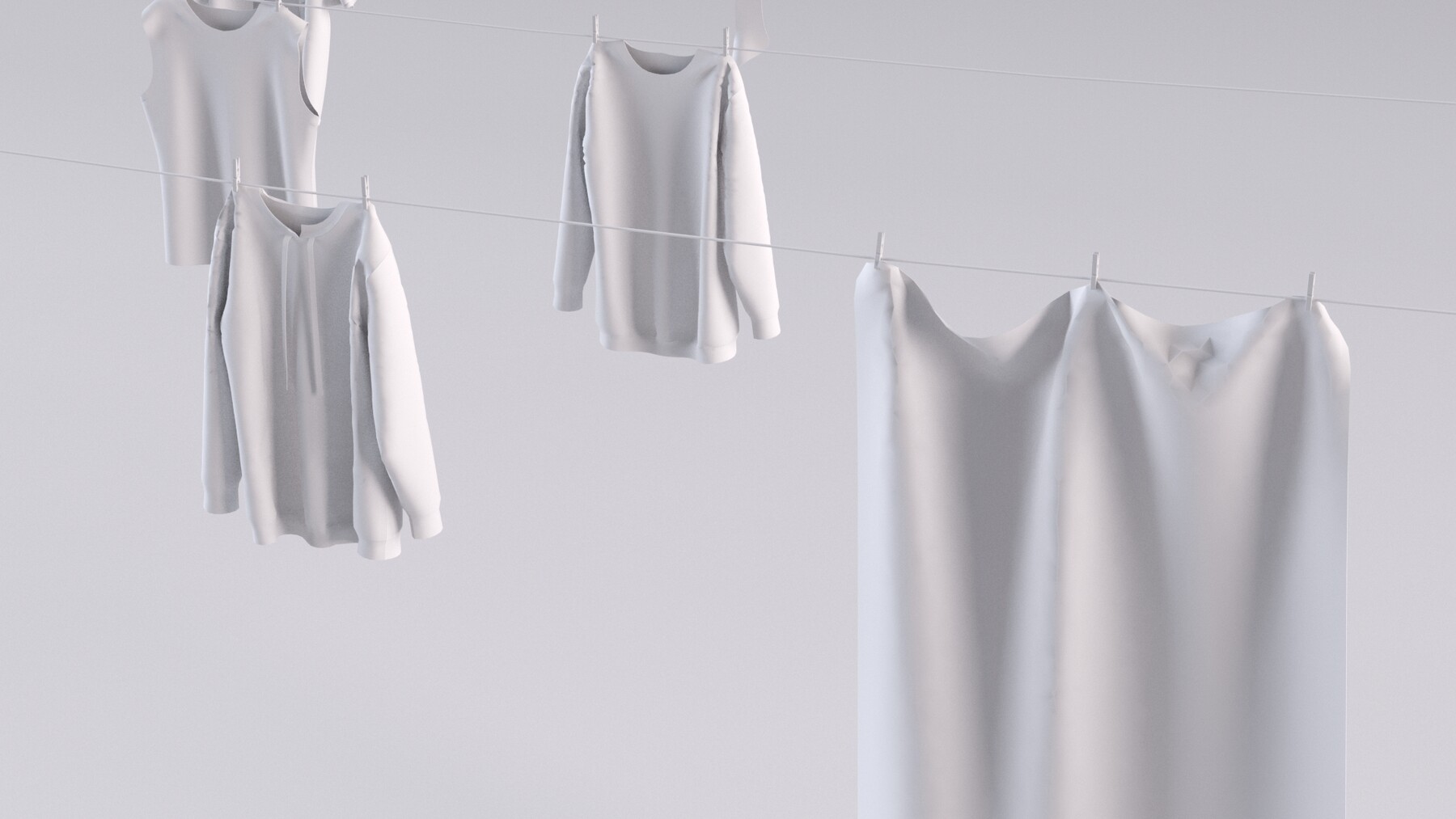 ArtStation - 16 clothes hanging collection | Game Assets