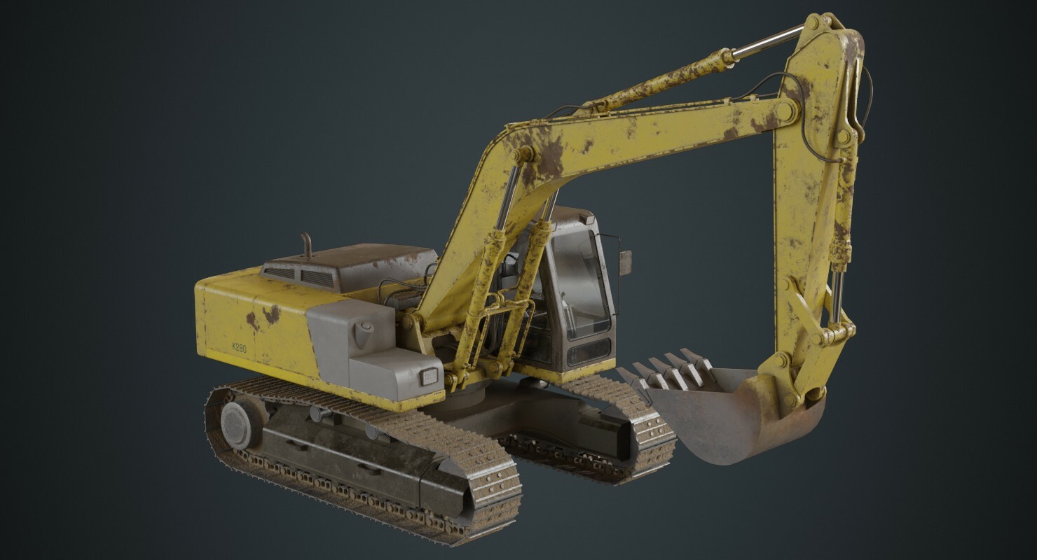 ArtStation - Excavator 1B | Game Assets