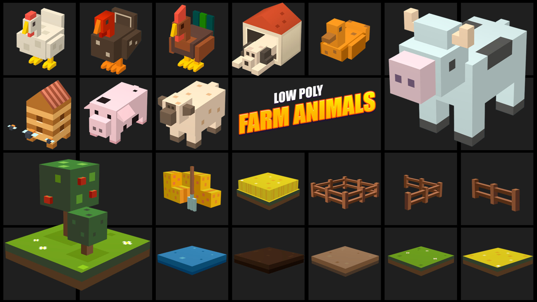 ArtStation - Lowpoly farm animals | Game Assets