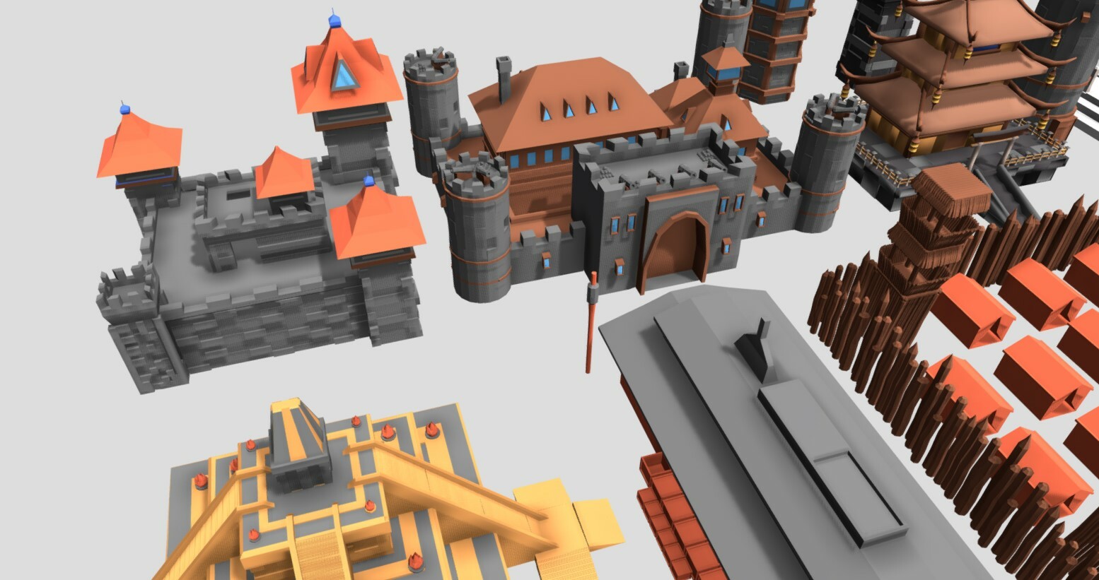 ArtStation - Game Pack - Strategy Game Buildings, castles and Barracks ...