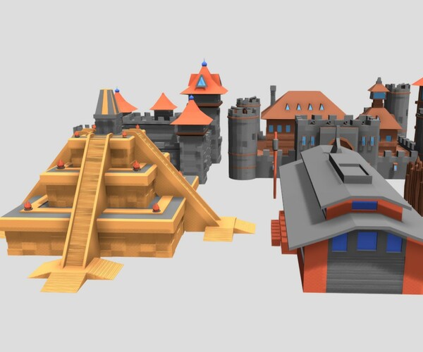 ArtStation - Game Pack - Strategy Game Buildings, castles and Barracks ...