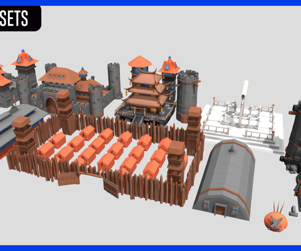 ArtStation - Game Pack - Strategy Game Buildings, castles and Barracks ...