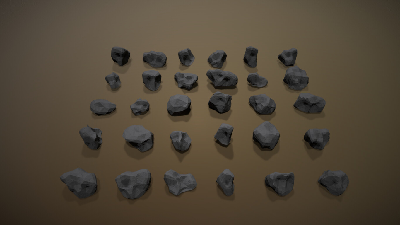 ArtStation - 30 Low-Poly Rocks Package | Game Assets