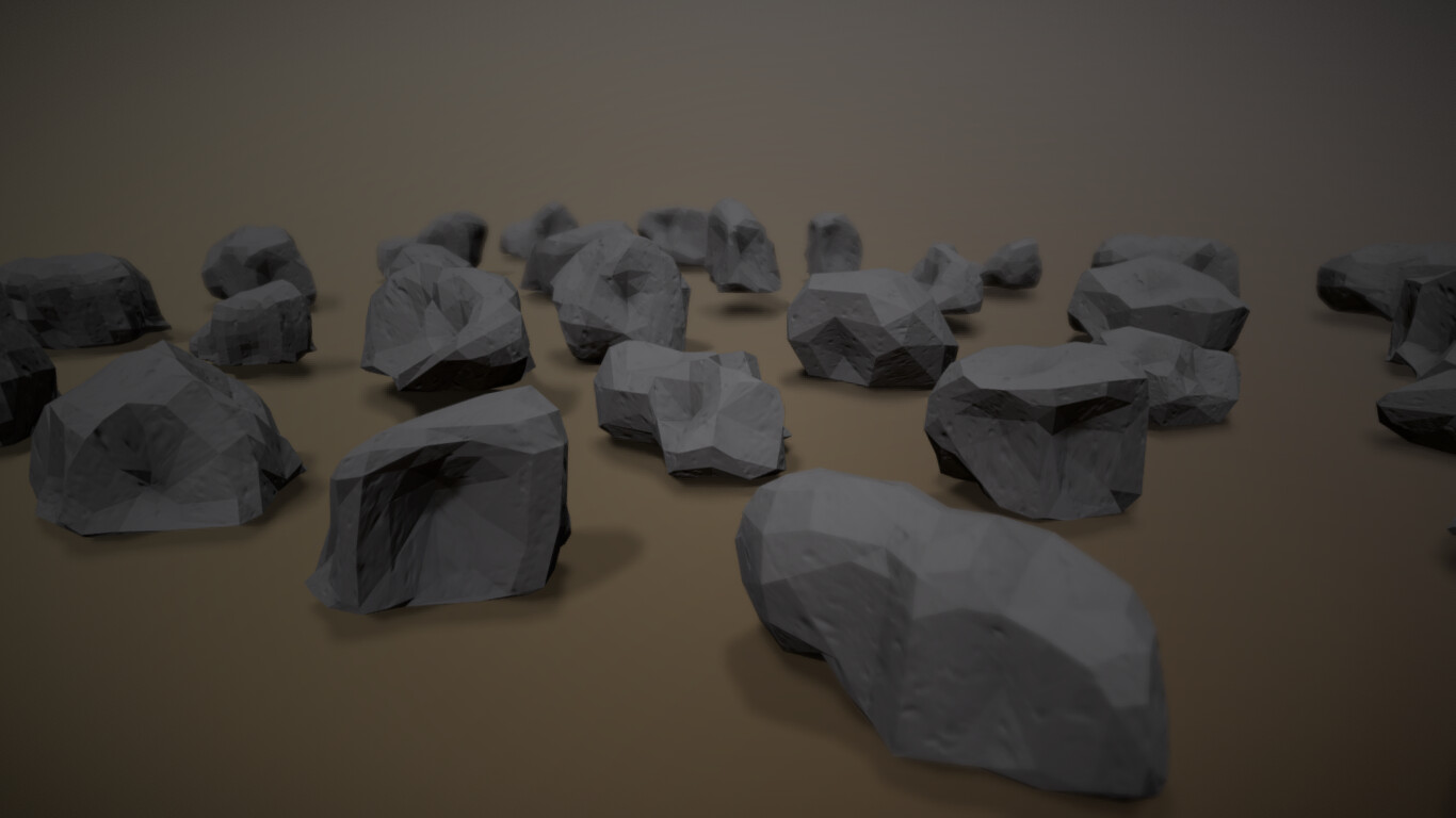 ArtStation - 30 Low-Poly Rocks Package | Game Assets
