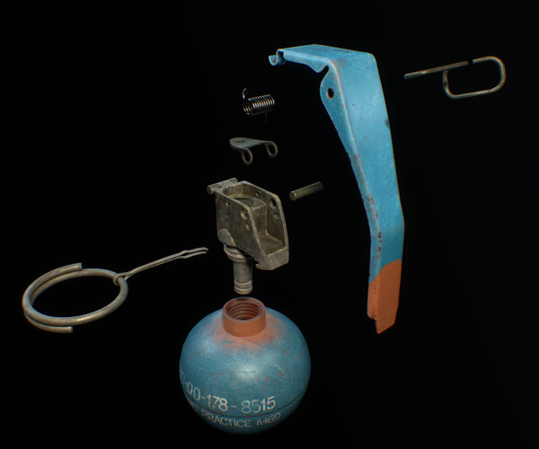 ArtStation - M67 Fragmentation and M69 Practice Grenades | Game Assets