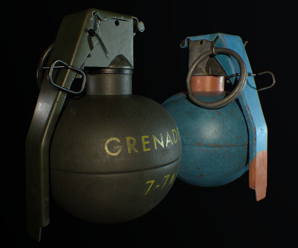 ArtStation - M67 Fragmentation and M69 Practice Grenades | Game Assets