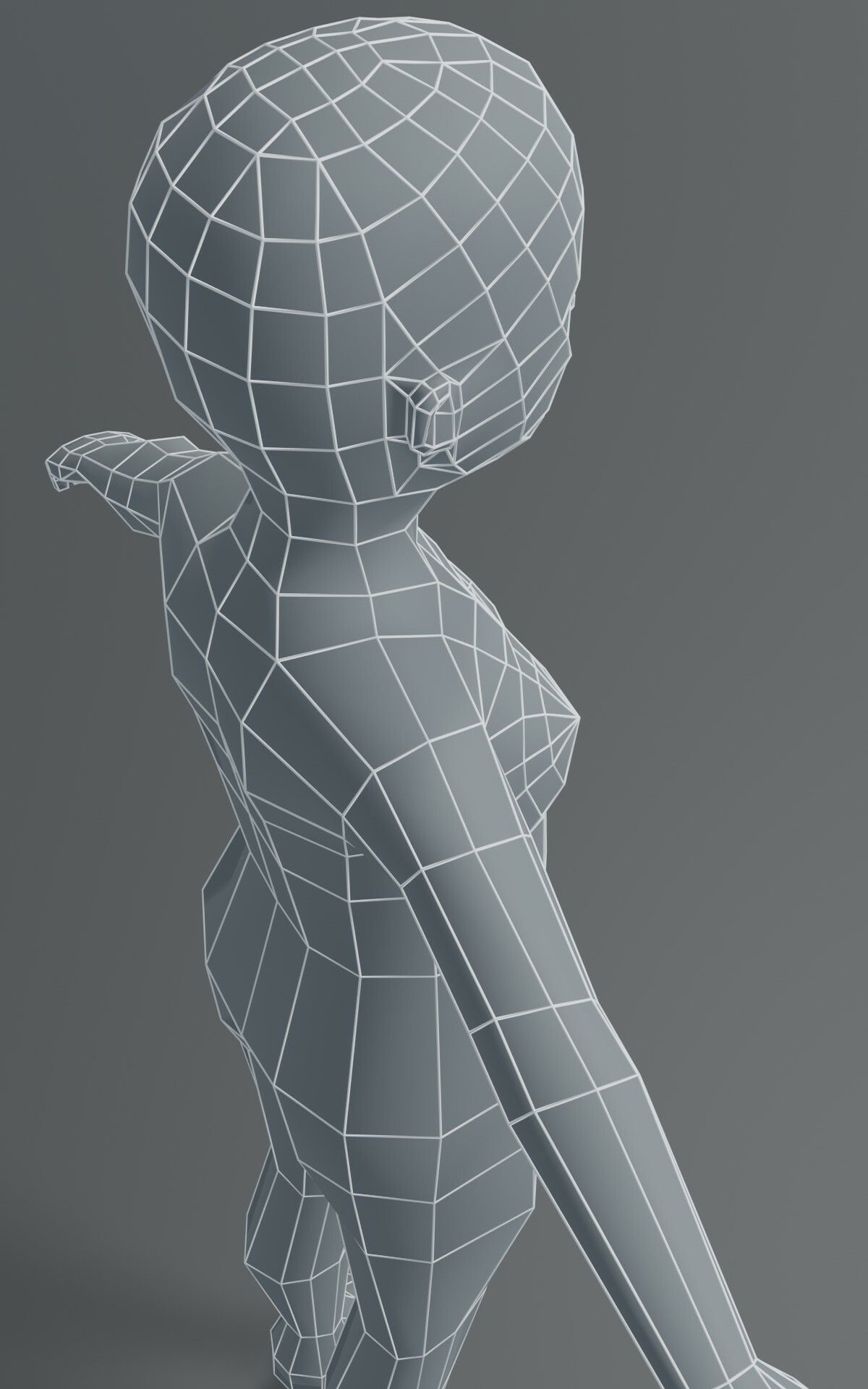 ArtStation - Girl Kid Body Base Mesh 3D Model 1000 Polygons | Game Assets