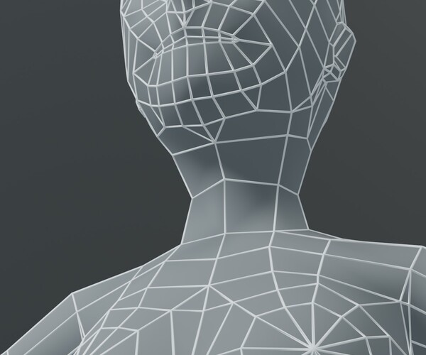 ArtStation - Girl Kid Body Base Mesh 3D Model 1000 Polygons | Game Assets