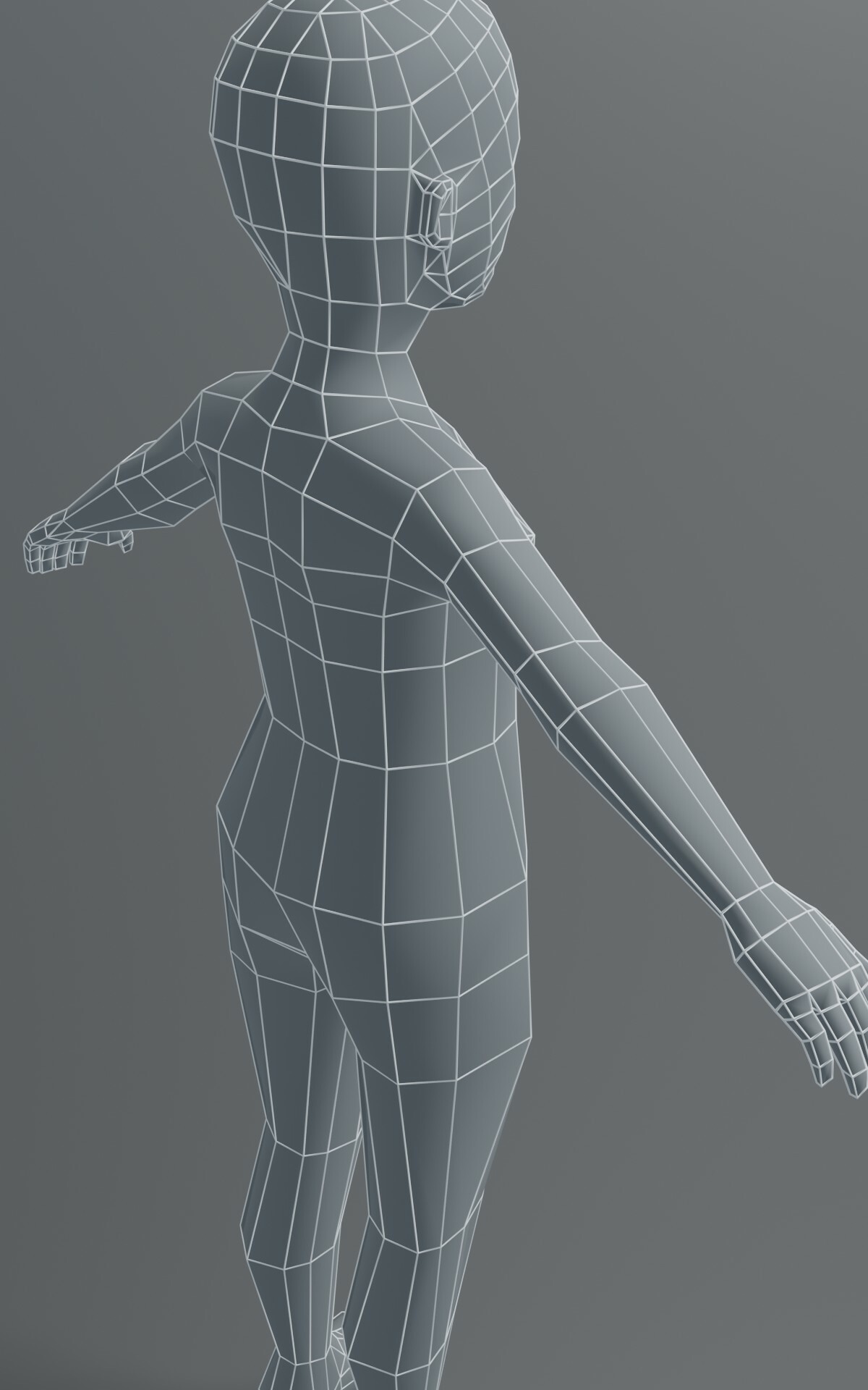 ArtStation - Girl Kid Body Base Mesh 3D Model 1000 Polygons | Game Assets